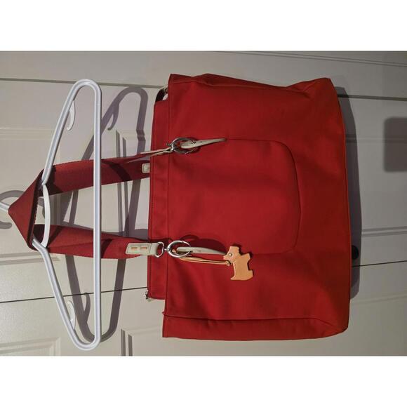 Bags | Radley Red Tote Bag With Dog Charm | Poshmark